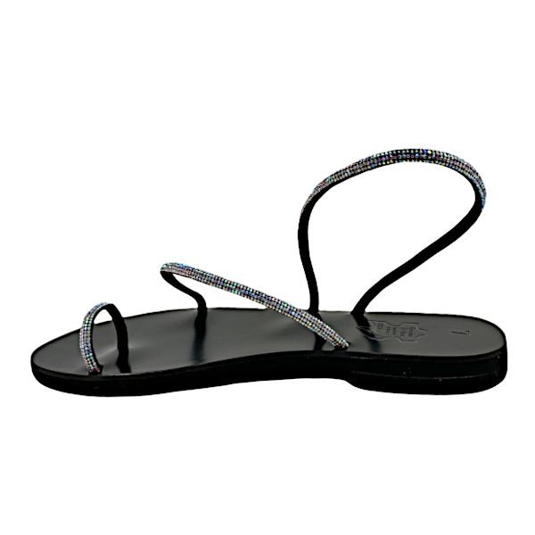 Οικολογικά Δερμάτινα Σανδάλια Αντίπαρος Μαύρο / Crystal Ab (limited ...